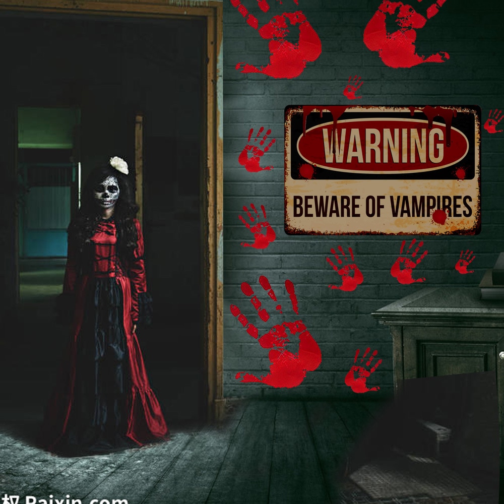 Halloween Warning Sign Sticker Party Horror Decora... – Vicedeal