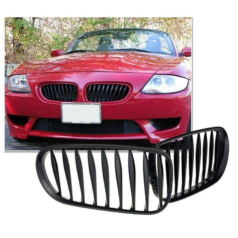2 Pcs Matt Black Front Grille Sporty Style Grill for BMW Z4 E85 E86 03 ...