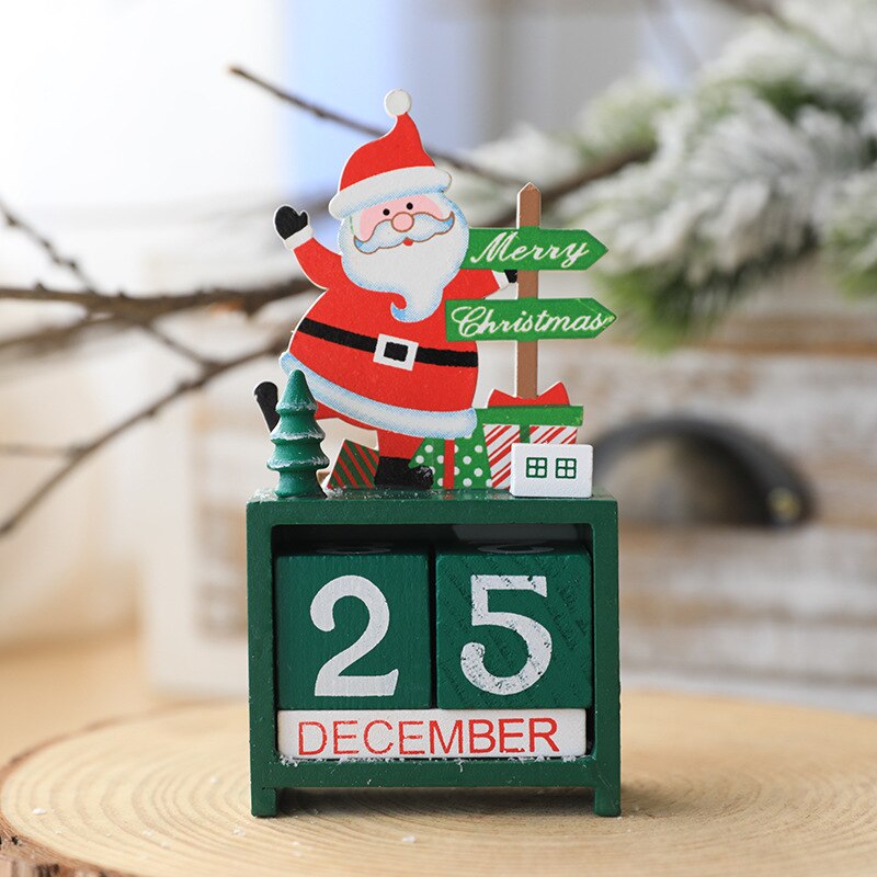 Christmas Wooden Countdown Calendar Santa Claus Sn... – Grandado