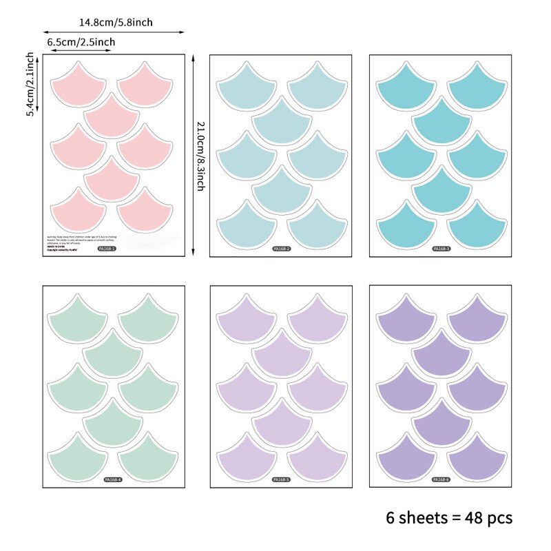 48 Stks/set Gekleurde Schubben Diy Muursticker Voo... – Grandado