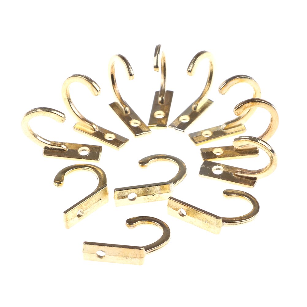 10PCS Small Antique Hooks Wall Hanger Curved Buckl... – Grandado