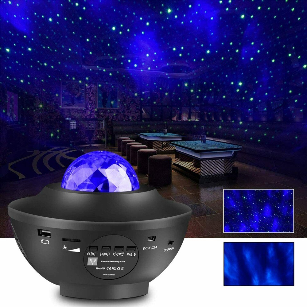 2-in-1 Star Projector Music Speaker Night Light Pr... – Vicedeal