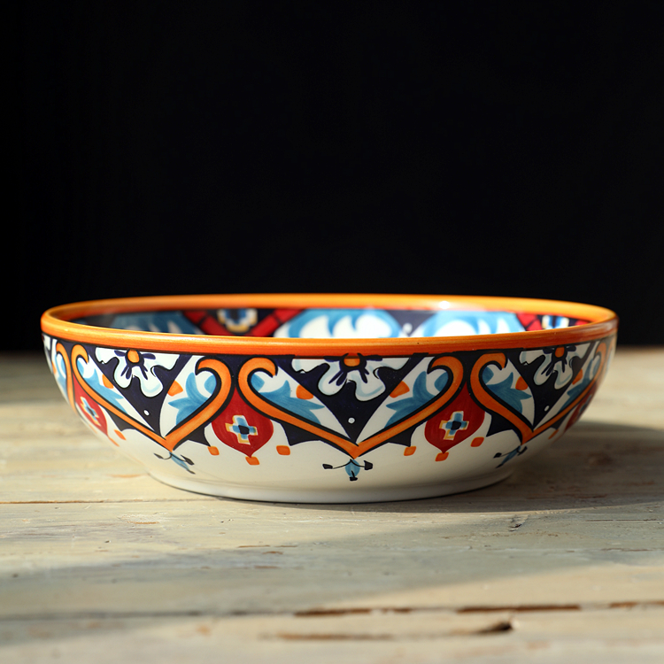 Bohemian Style Ceramic Deep Dish Underglaze Color ... – Grandado