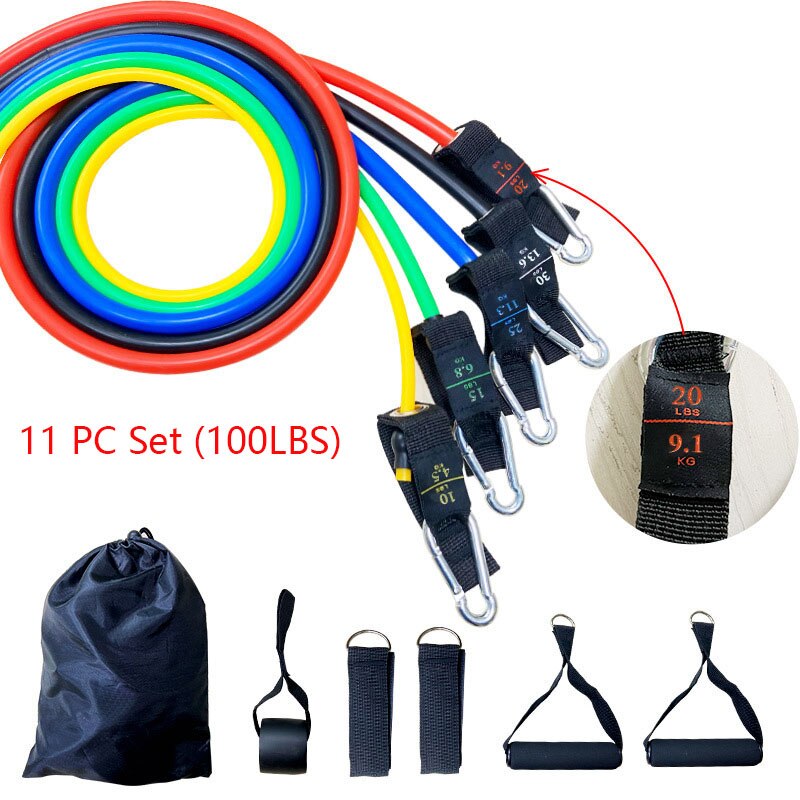 17pcs Resistance Bands Set Fitness Body Building E... – Vicedeal