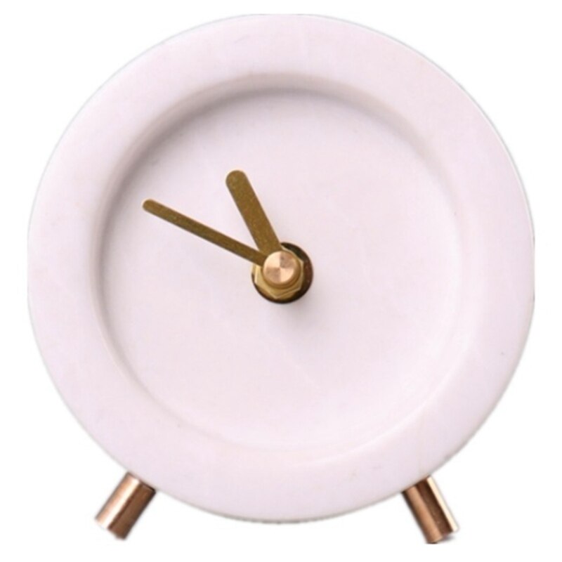 Horloge en marbre blanc, moderne Simple, petite ho... – Grandado