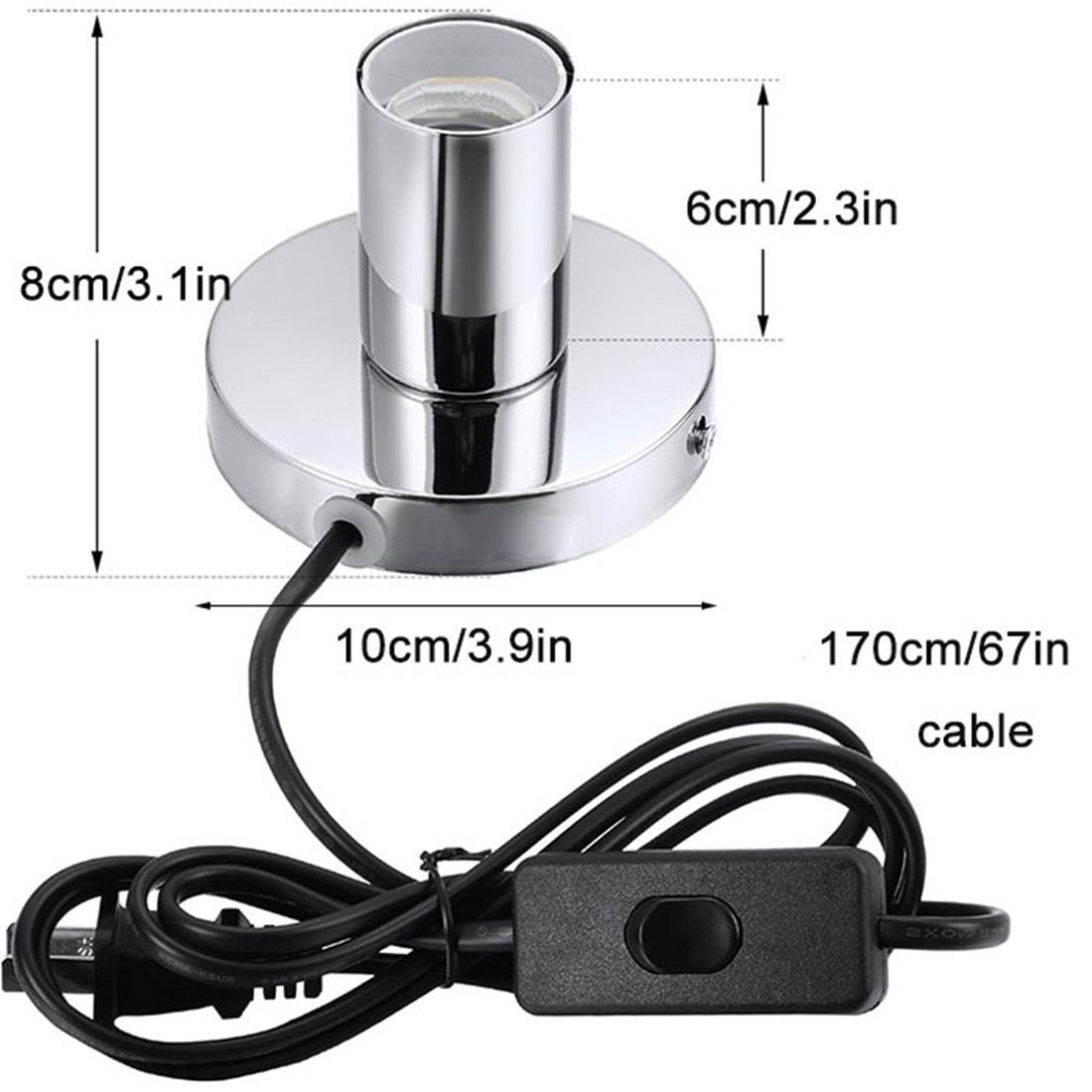 2 Pieces Silver Polished Metal Desktop Light Socke... – Grandado