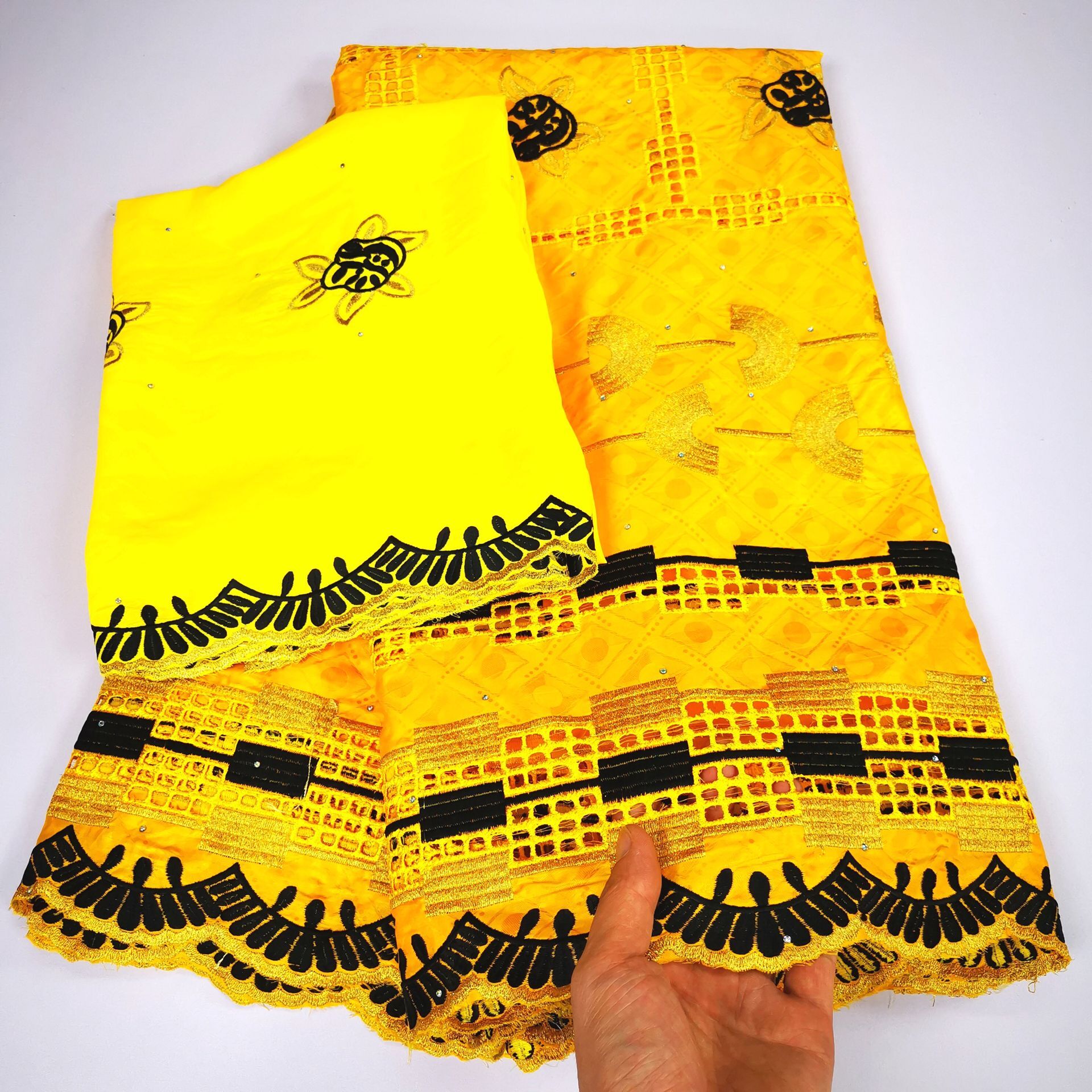 7yards african bazin riche fabric with brode lates... – Vicedeal