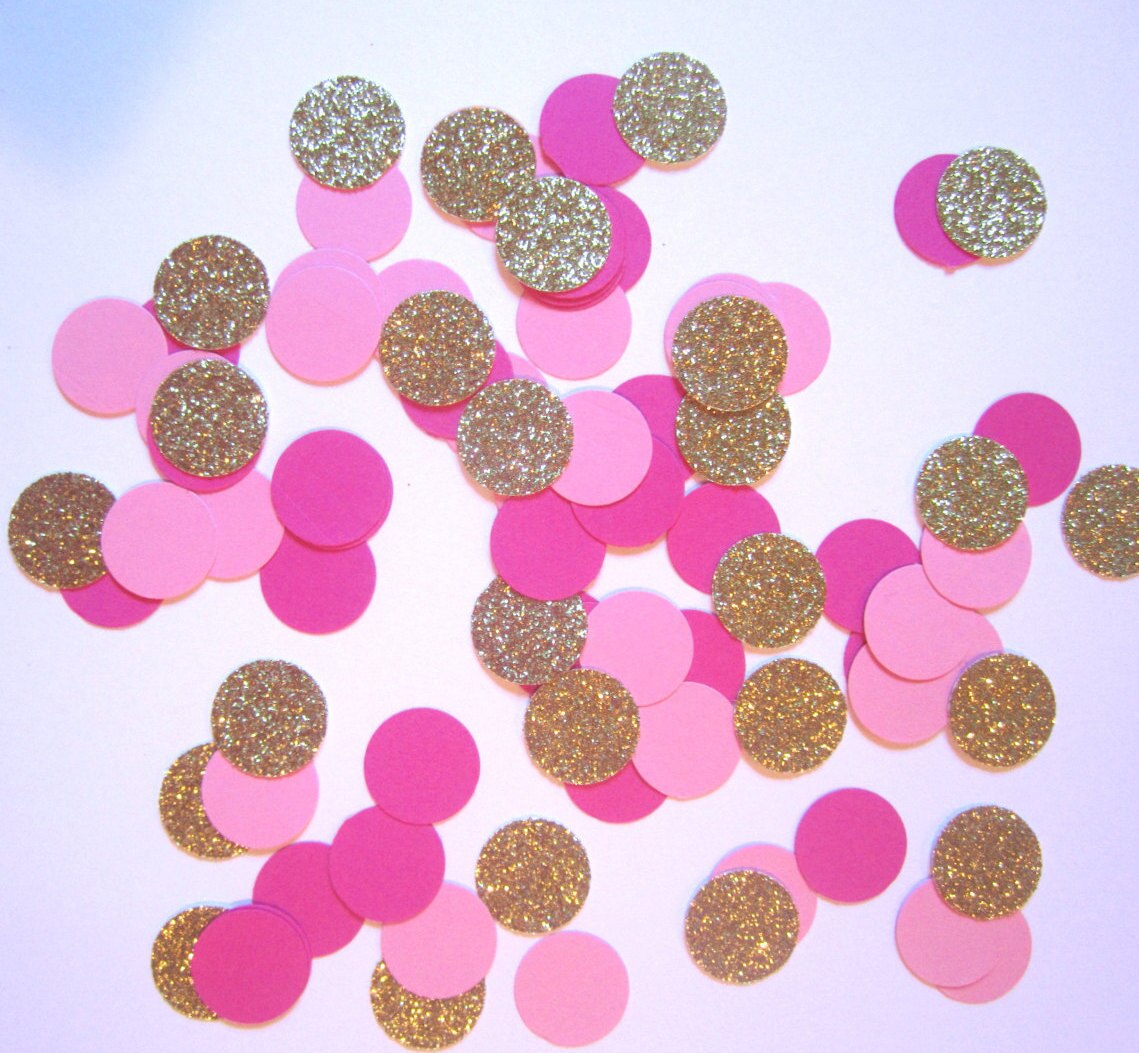 Pink and Gold Glitter Confetti Wedding Confetti Ci... – Grandado