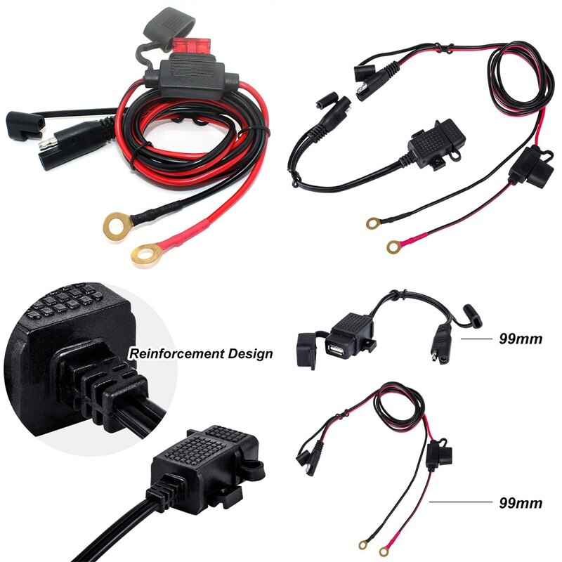 Motorcycle Waterproof SAE to USB Cable Adaptor USB... – Grandado