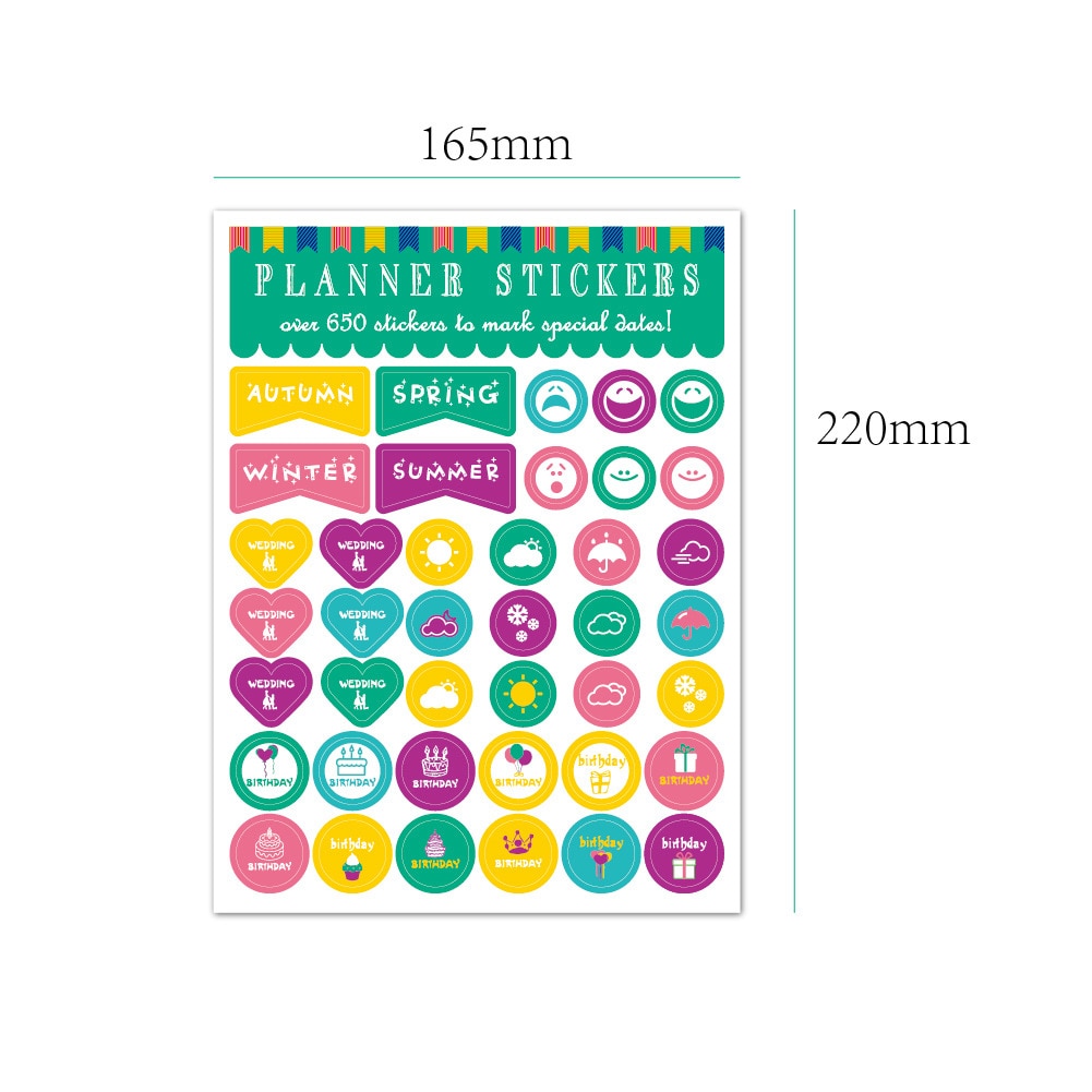 730pcs Planner Stickers Pack Waterproof Label Scho... – Vicedeal
