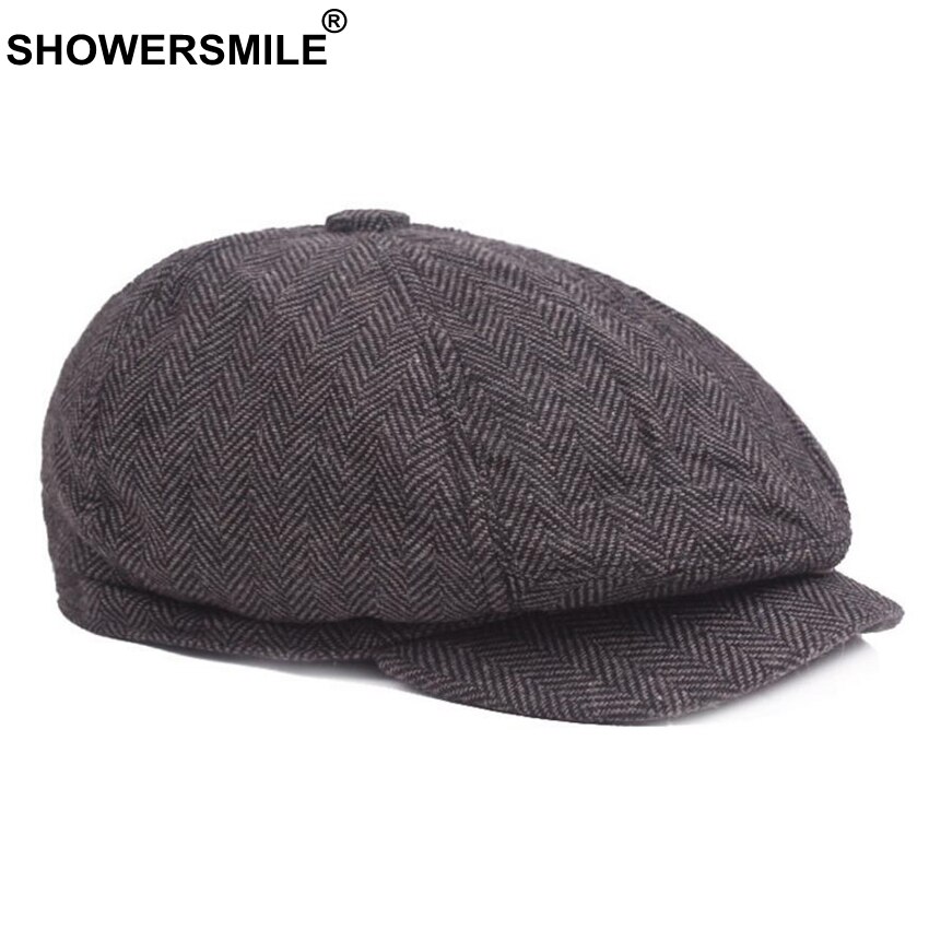 SHOWERSMILE Newsboy Hat Men Herringbone Octagonal ... – Grandado