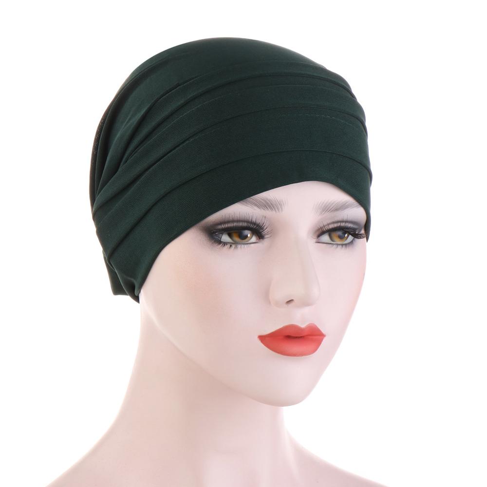 Elastic Turban Hat Solid Color Women Headscarf Bon... – Grandado