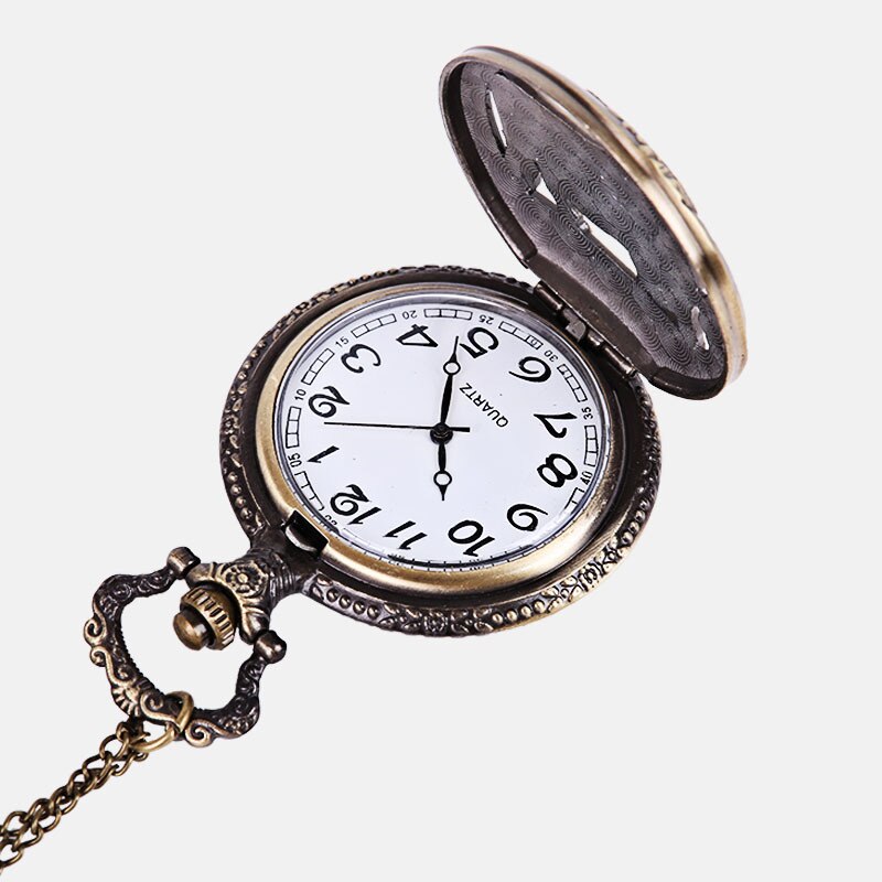 Zodiac cattle embossed hollow ancient pocket watch... – Grandado