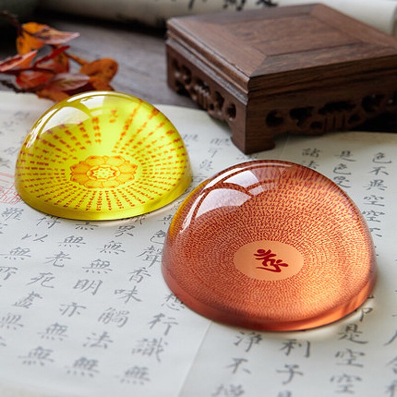 Multifunction Glass Paperweights Chinese Ink Paint... – Grandado