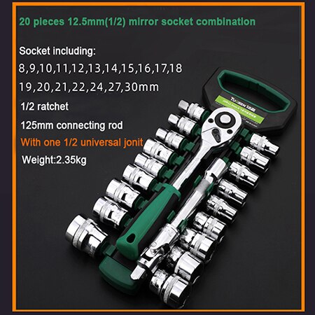 1/4 3/8 1/2 Socket Wrench Set CR-V Drive Ratchet W... – Grandado