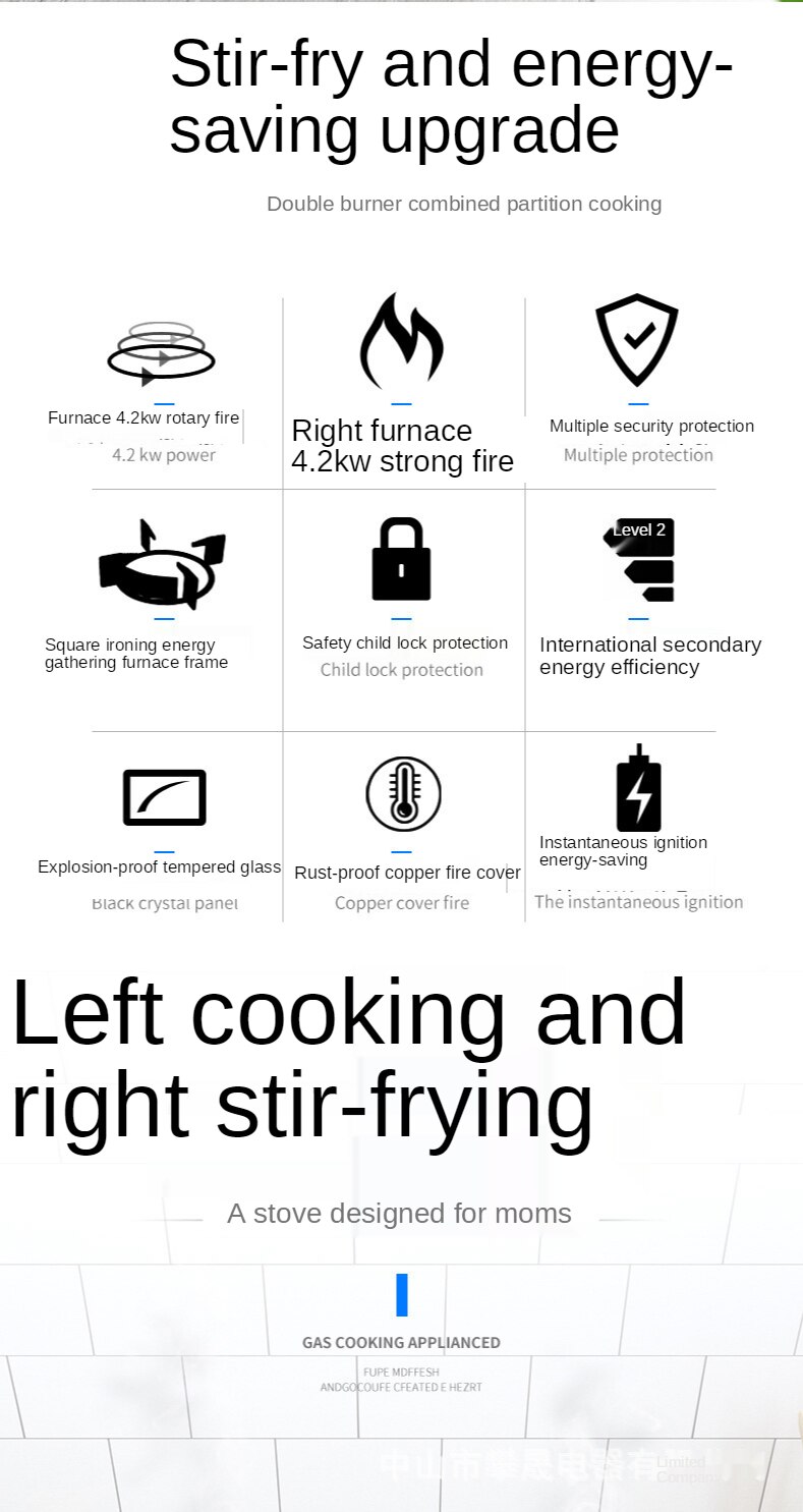 Built-in household double-head natural gas gas sto... – Grandado