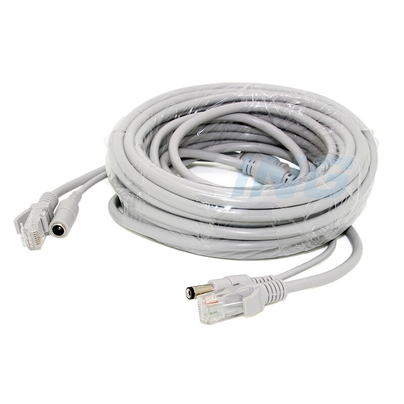 DC + RJ45 Ethernet Kabel 15 mt Energie CCTV Netzwe... – Grandado