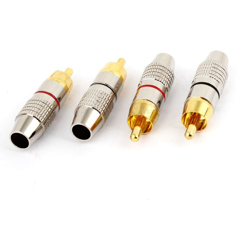 4 x RCA Male Plug Non Solder Audio Video Locking A... – Grandado