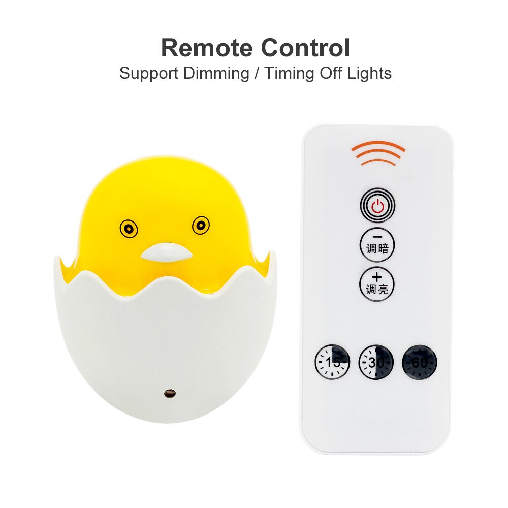 Indoor Cute Yellow Duck LED Night Light Control Se... – Grandado