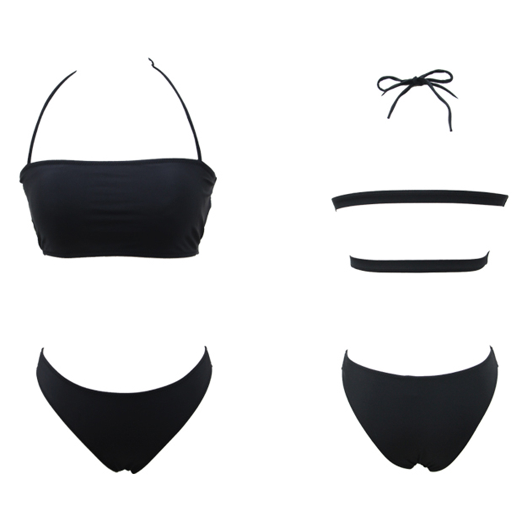 Womens Two Pieces Lace Up Bikini Badpak Strand Wra... – Vicedeal