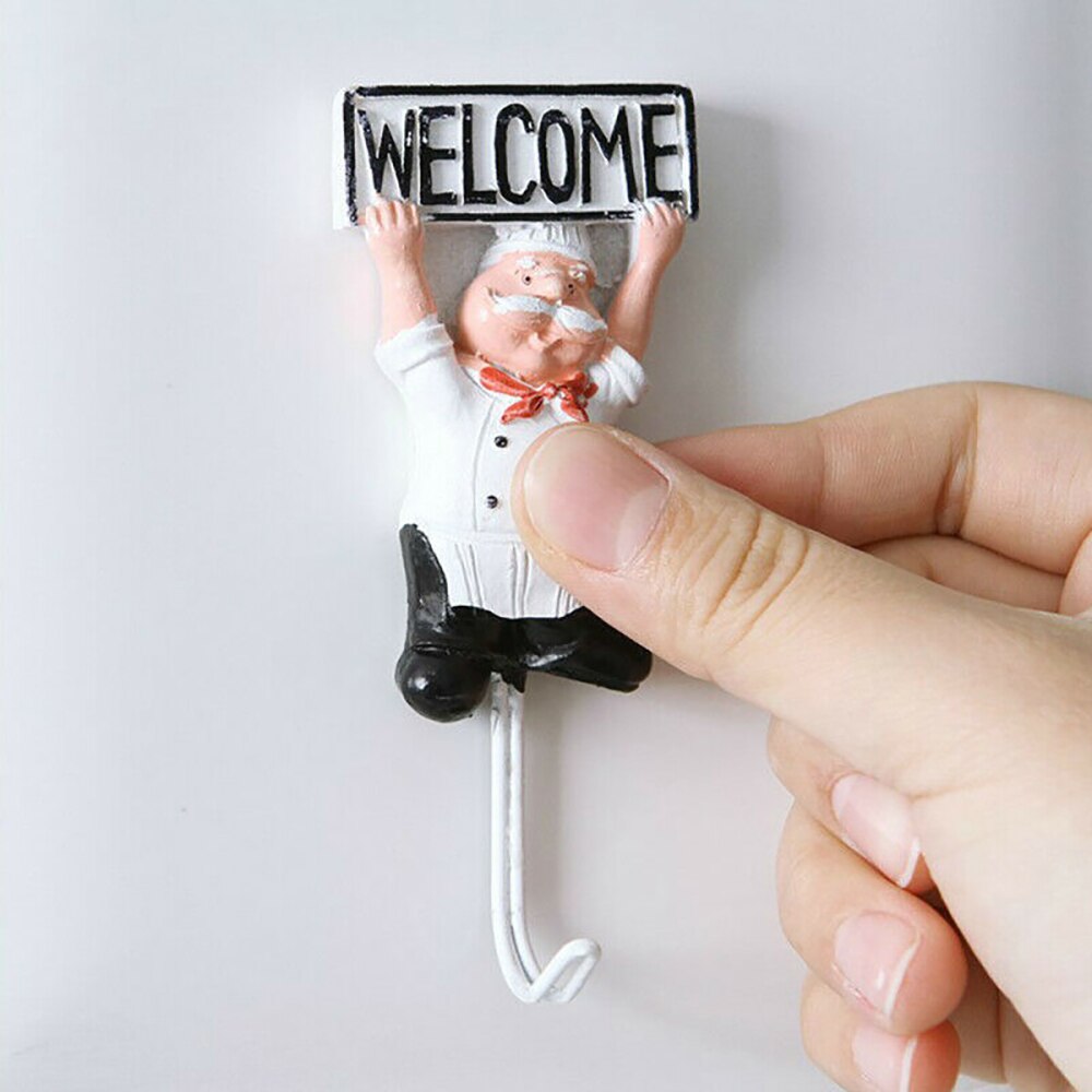 4pcs Kitchen Cartoon Chef Hook Resin Powerful Adhe... – Grandado