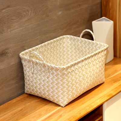 Hand-plait Rectangle Dirty Clothes Laundry Basket ... – Grandado