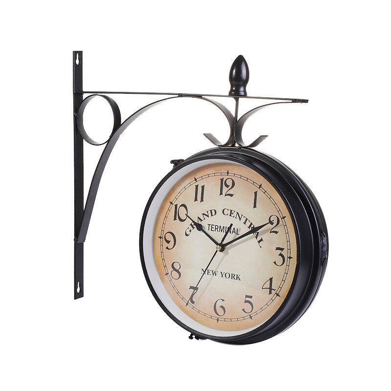 1Pc Antique Wall Mount Double Sided Station Clock ... – Grandado