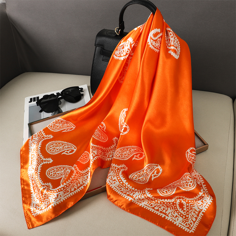 Vintage Paisley Square Scarf For Women Silk Shawls... – Grandado