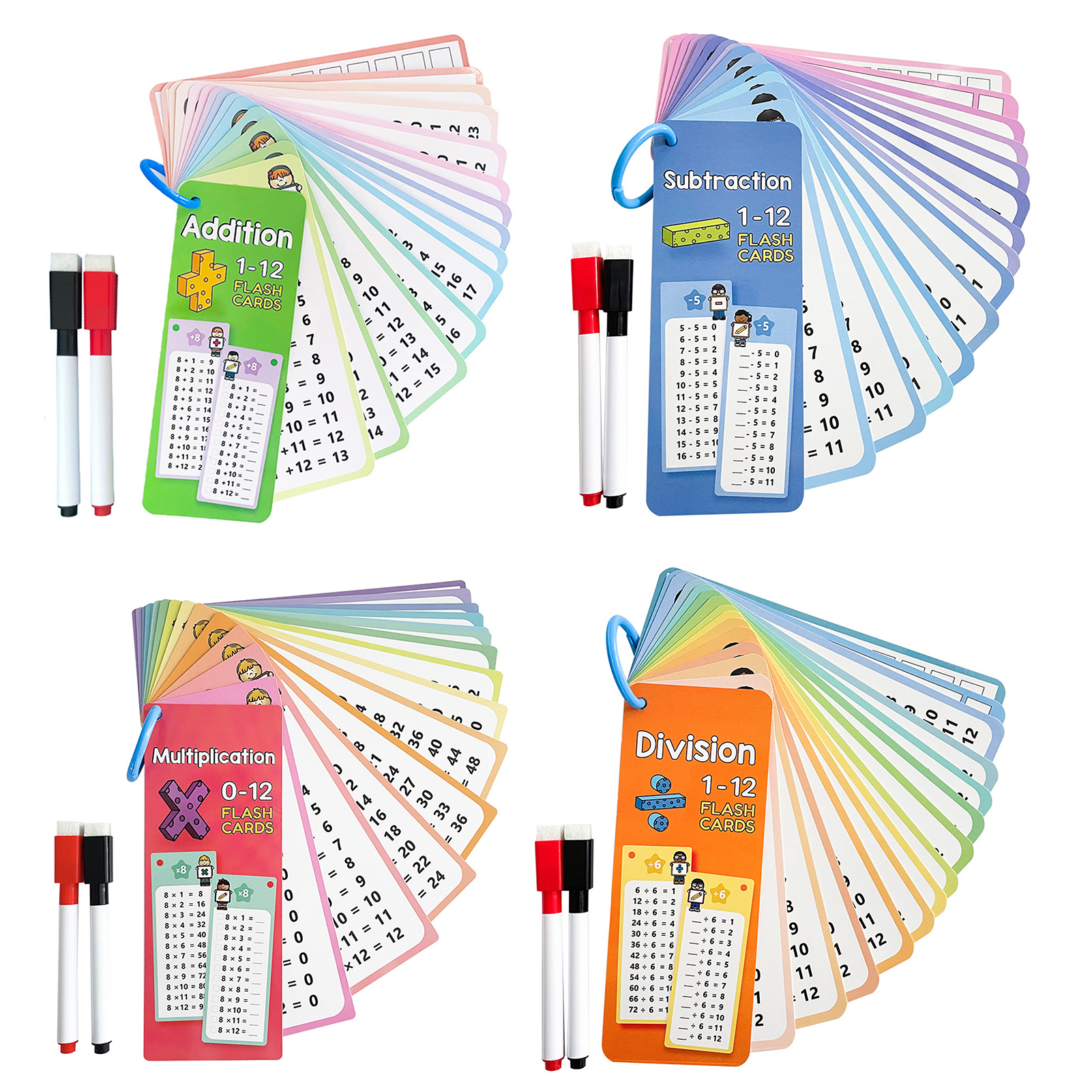 0-12 Multiplication Charts, Times Table Cards, Sel... – Grandado