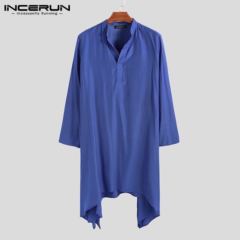 INCERUN Moslim Mannen Shirt Casual Lange Mouwen St... – Vicedeal