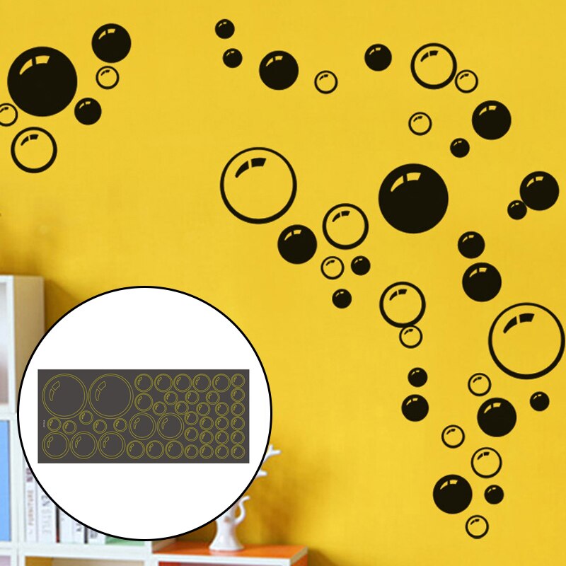 Bubbles Circle Removable Wall Wallpaper Bathroom W... – Grandado