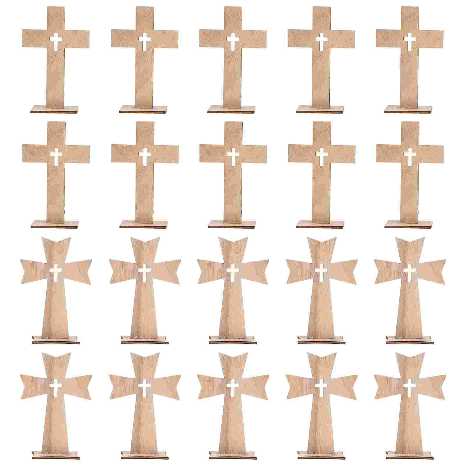 20Sets Cross Wooden Ornament Decorative Art Craft ... – Vicedeal