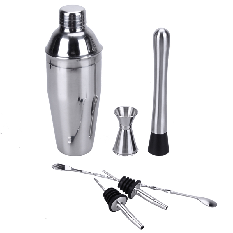 6Pcs 750ml Stainless Steel Cocktail Shaker Bar Set... – Grandado