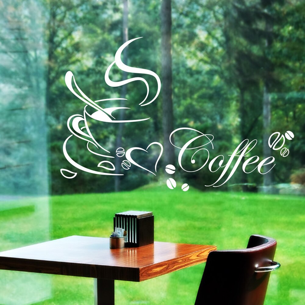 30*58cm PVC Coffee Cup Wall Sticker Home Decals Ar... – Grandado