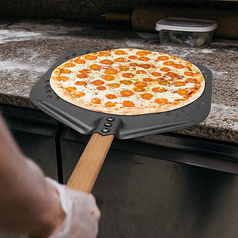 Pizza Peel,Perforated Pizza Shovel,Rectangular Piz... – Grandado