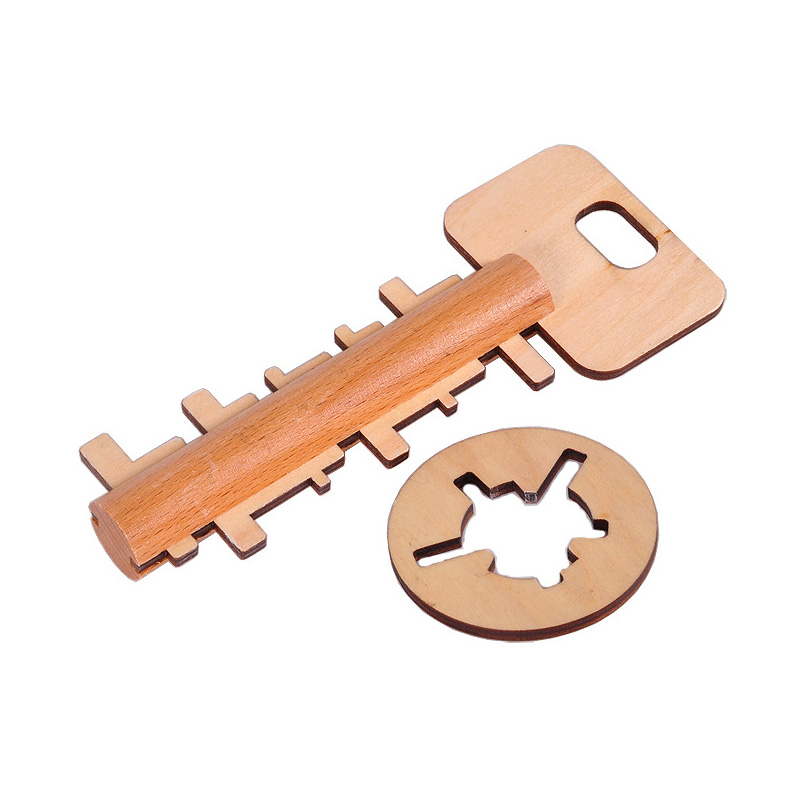 Classical Wooden Toy Unlock Puzzle Key Kong Ming L... – Grandado