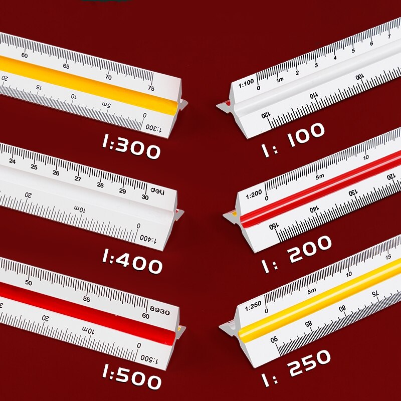 Deli Triangular scale ruler Trigonous scale triang... – Grandado