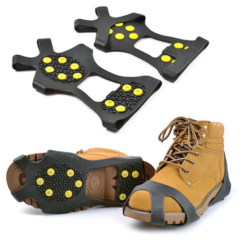 10-Stud Universal Ice No Slip Snow Shoe Spikes Gri... – Grandado
