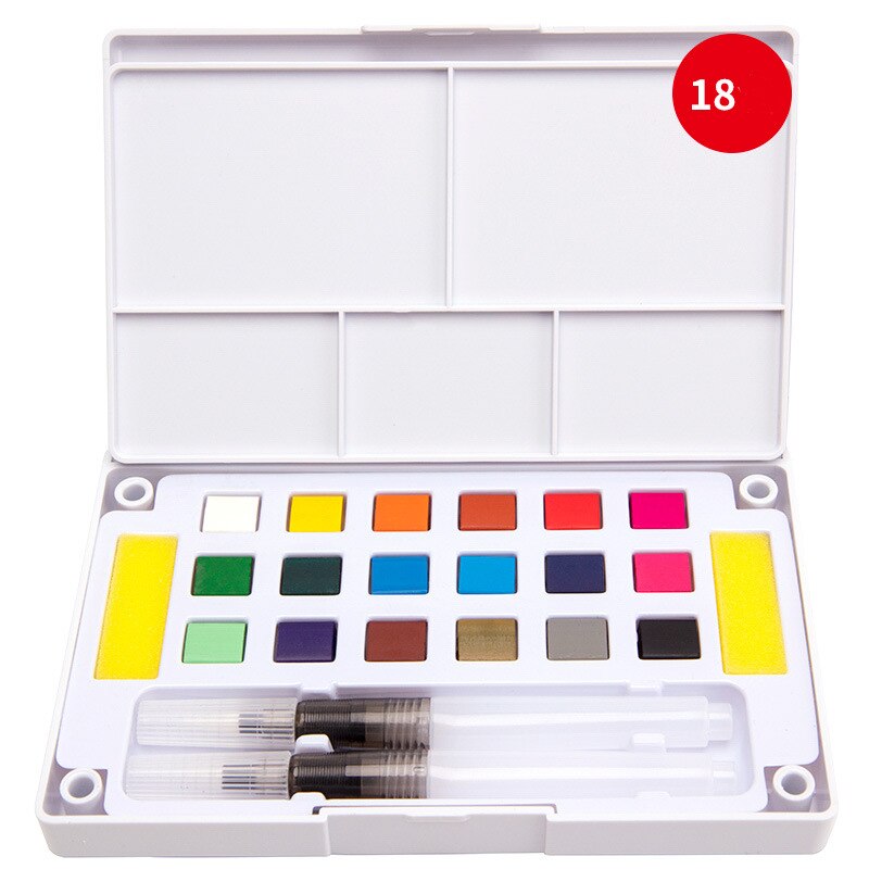 18/24 Kleuren Solid Pigment Aquarel Verf Set Met W... – Vicedeal