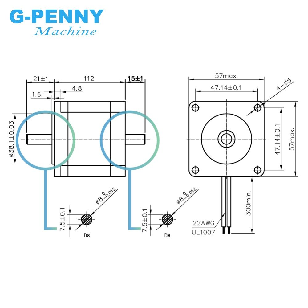 Moteur pas à pas CNC NEMA23, 57x112mm, 4 têtes 3A ... – Grandado