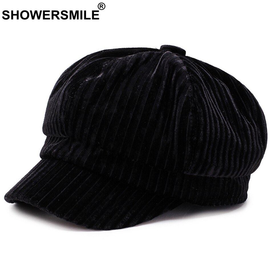 SHOWERSMILE Velour Hat Pink Newsboy Caps Women Sol... – Grandado
