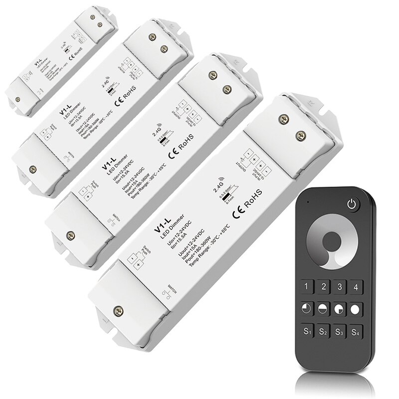 Led dimmer 12v/24v 15a utgangsmottaker v1-l 4 son... – Vicedeal