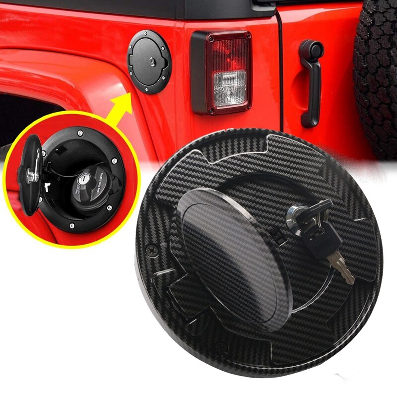 Carbon Fiber Fuel Gas Tank Cap Lock Cover with Key... – Grandado