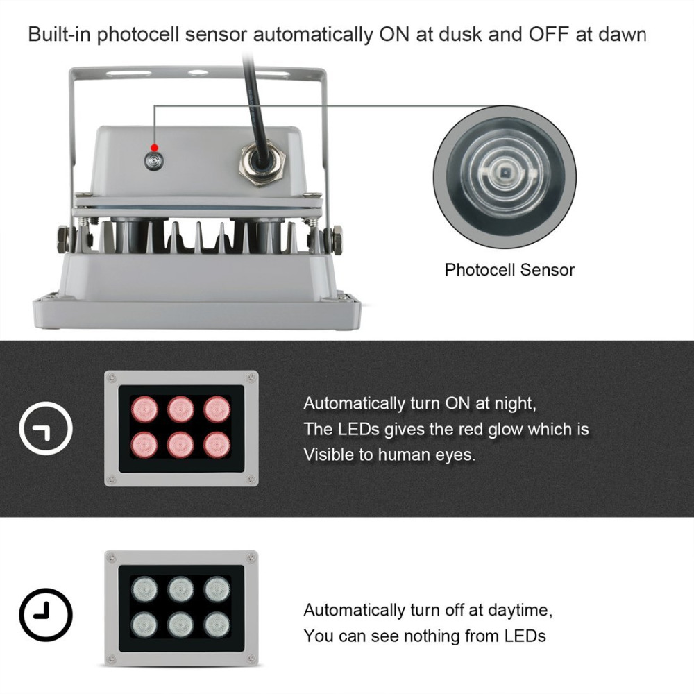 Escam array ir illuminator infraröd lampa 6 st arr... – Vicedeal
