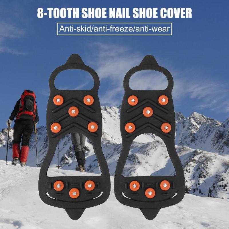 8 Studs Ice Shoe Spiked Grips Cleat Crampons Climb... – Grandado