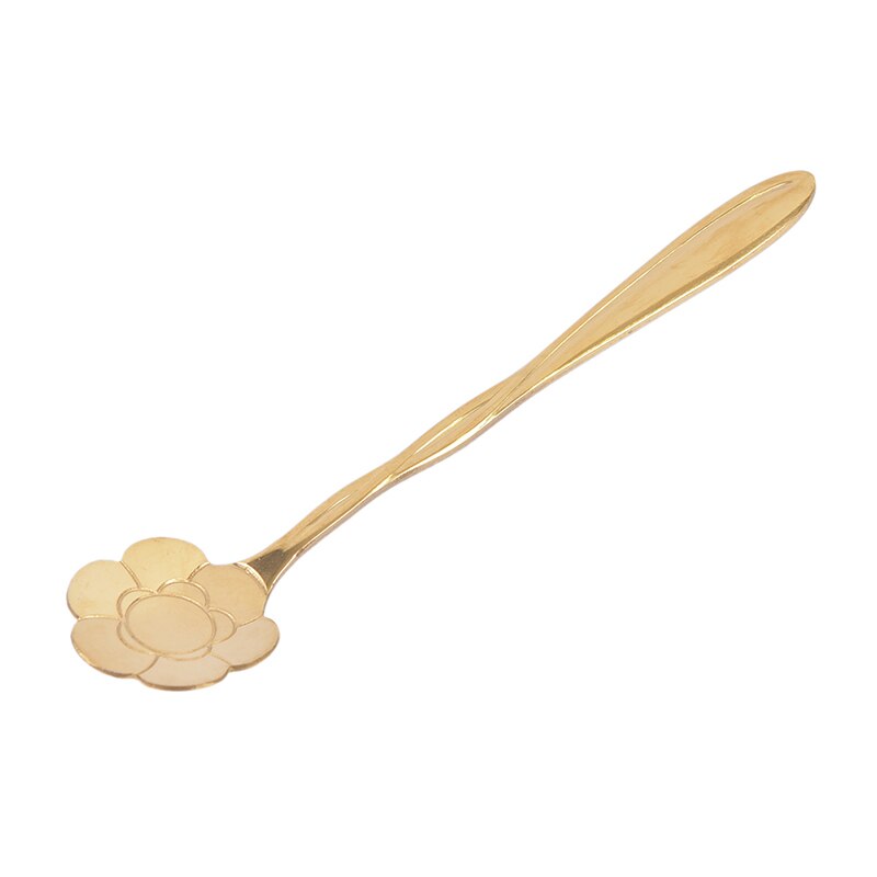 1Pcs Rvs Lepel Vintage Gouden Bloem Lepels Kleine ... – Grandado