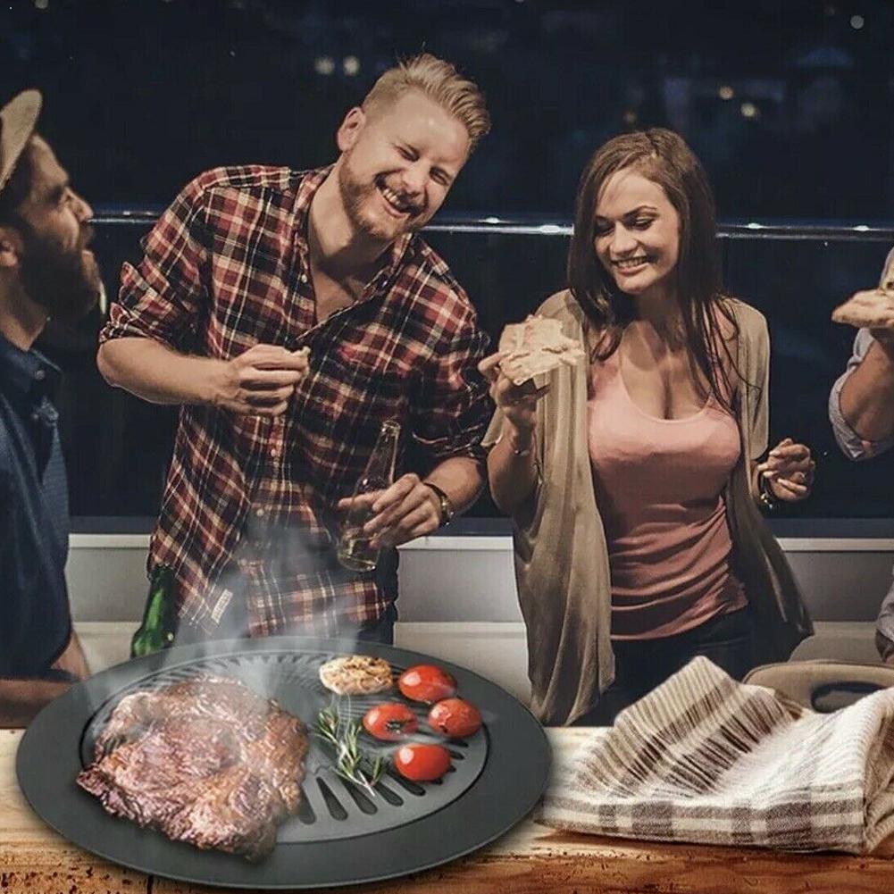 Non-Stick Smokeless Indoor Stovetop Barbecue BBQ G... – Grandado