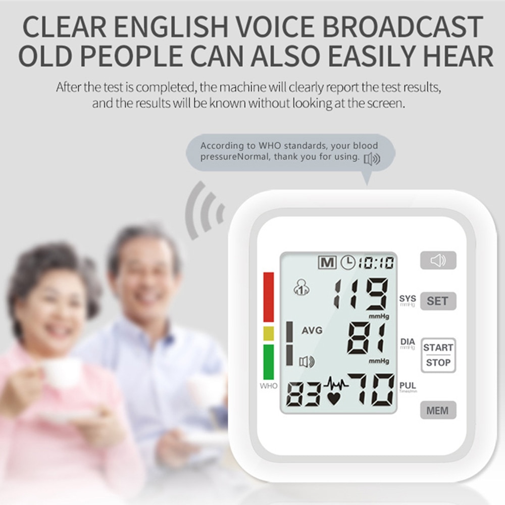 Stemmanchet arm automatische bloeddruk hartslag po... – Vicedeal