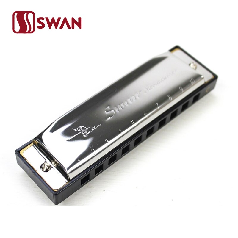 Swan SW1020H-3 Folk Jazz 10-Hole Blues Harmonica D... – Grandado