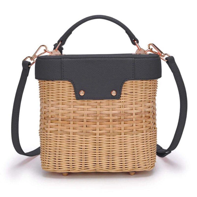 Women Straw Crossbody Bag Leather Strap Weave Bohe... – Grandado